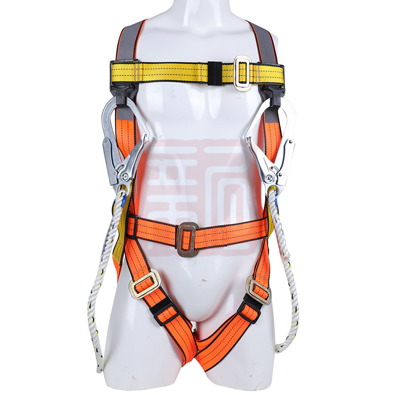 SAFEMAN君御 FP-D6带反光条双挂点集成式安全带3股绳带缓冲包（套装）-新明辉商城