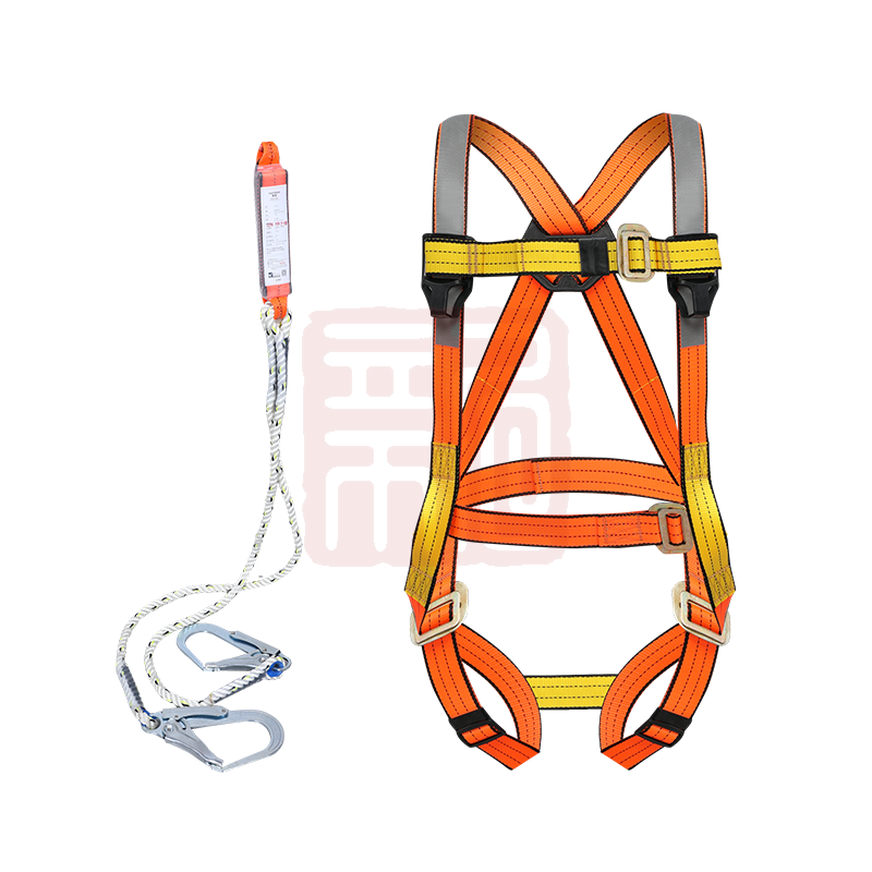 SAFEMAN君御 FP-D6带反光条双挂点集成式安全带3股绳带缓冲包（套装）-新明辉商城