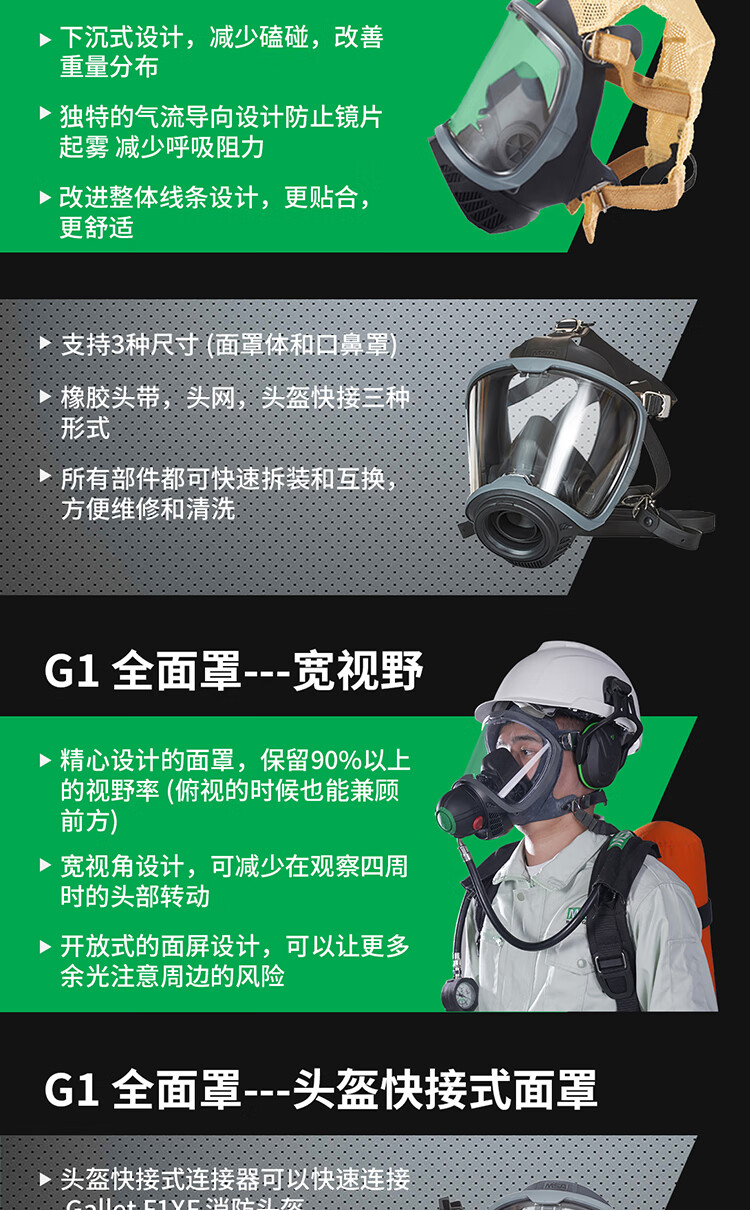 梅思安 10241908 AX2300系列空气呼吸器（6.8L 有表瓶阀 带胸带 大号面罩）-新明辉商城